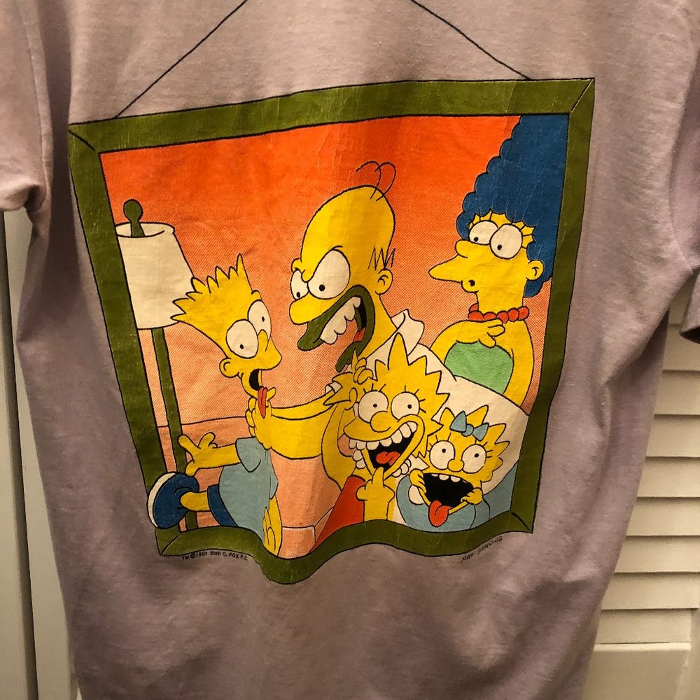 Vintage Hanes Single Stitch 1990s The Simpsons L - Gem